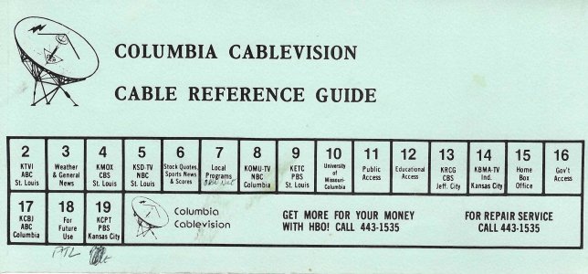 Old Cable Lineups from Missouri | RadioDiscussions